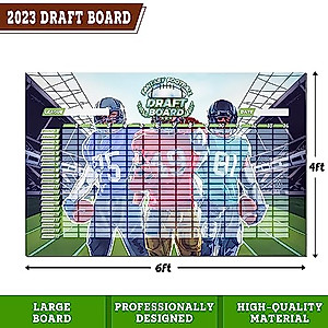 Fantasy Football Draft Board 2023-2024 Kit, 580 Player Labels, 6 Feet x 4 Feet Large Board with 14 Teams, 20 Rounds, 2023 Top Rookie, Blank Label