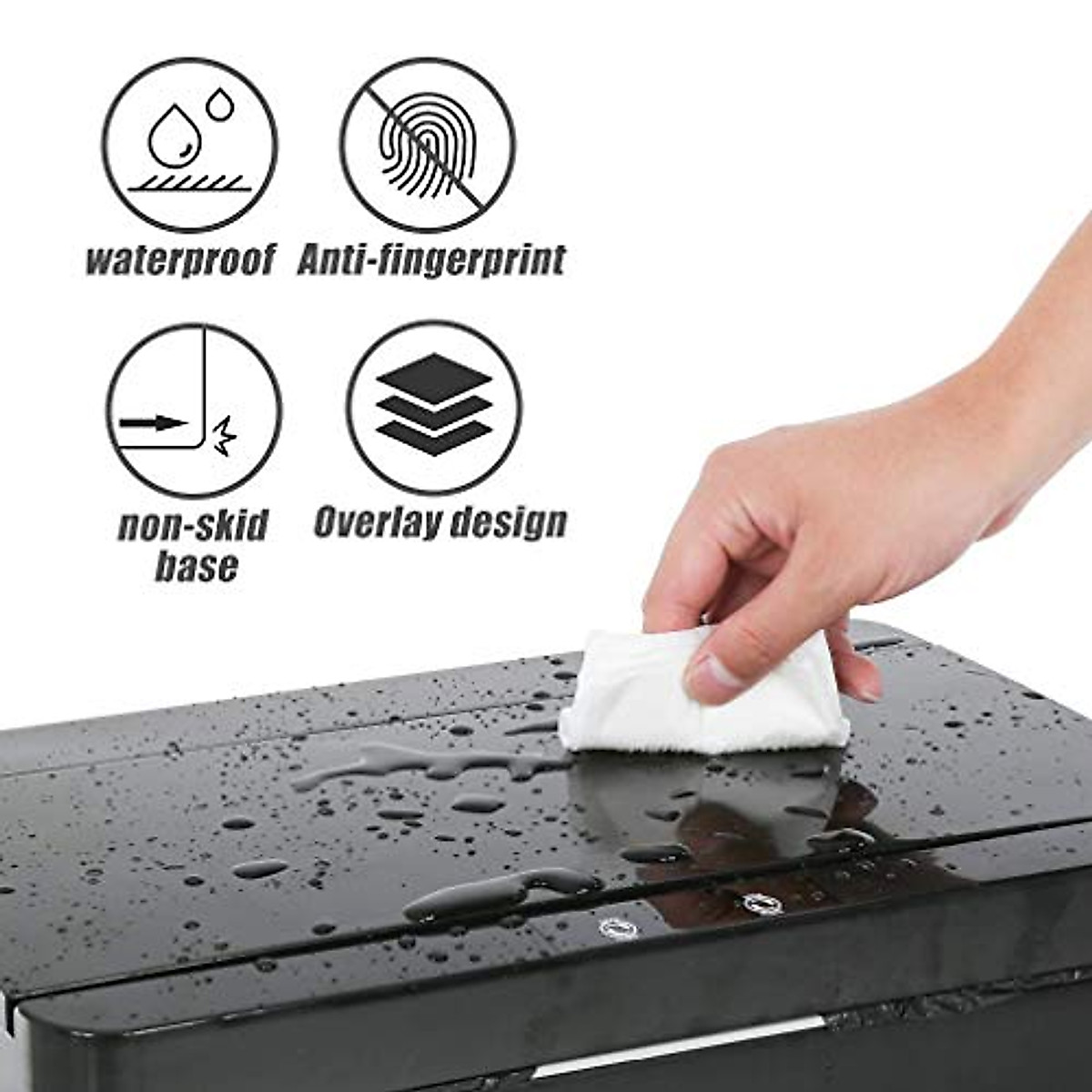 13 Gallon Trash Can Automatic Kitchen Trash Can Touch Free High-Capacity Garbage Can with Lid for Bedroom Bathroom Home Office 50 Liter (Black, 1)