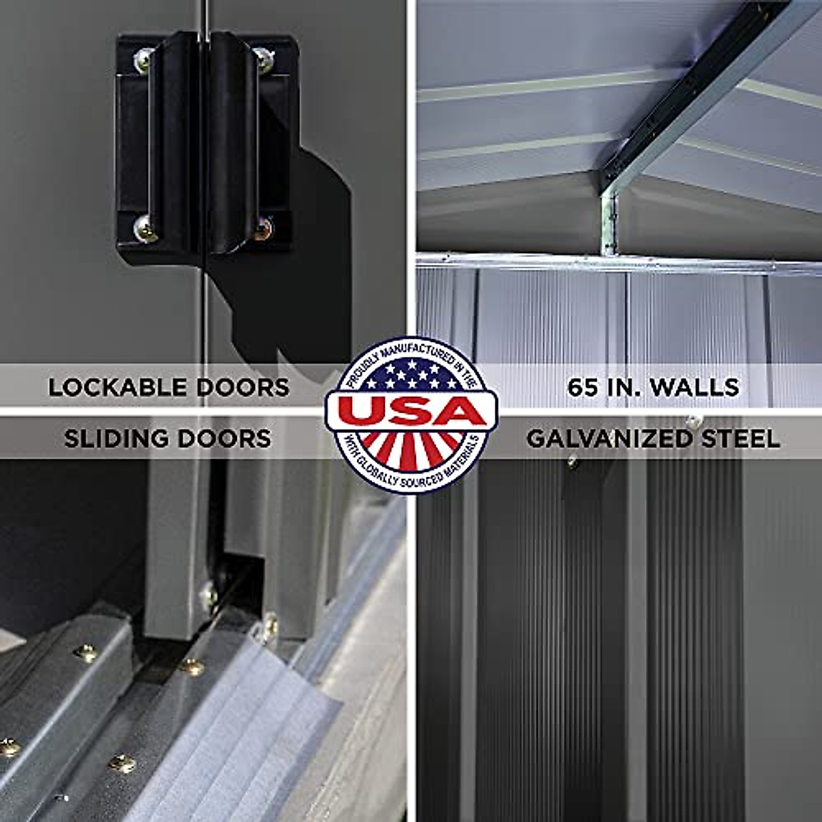 Arrow Sheds Amazon Exclusive Classic 10' x 8' Charcoal Steel Storage Shed with Included Floor Frame Kit