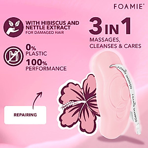 Foamie Natural Shampoo Bar Soap-Free, Paraben & Sulfate Free Solid Shampoo For Damaged Hair Hibiscus & Nettle Extract, Strengthens & Repair Frizzy Hair