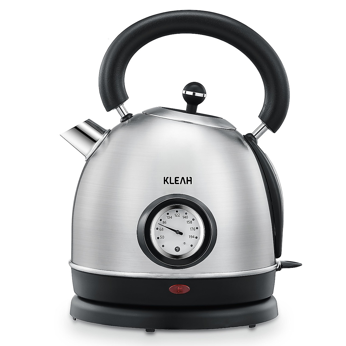 Retro Electric Water Kettle 1.8L Stainless Steel for Boiling Water with Temperature Gauge, Visible Water Level Line, Led Light, Auto Shut-Off & Boil-Dry Protection, 1500W Fast Heating