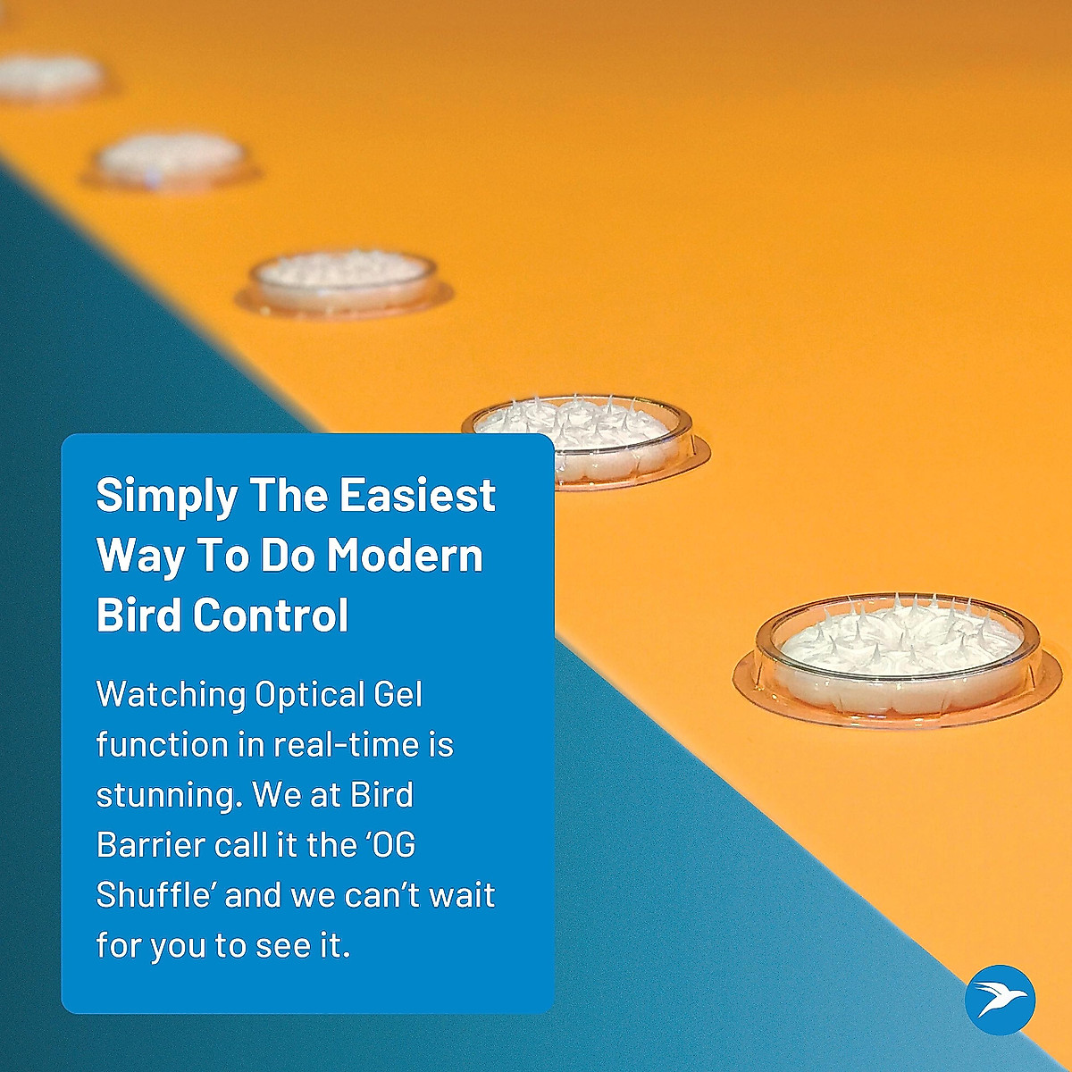 Bird Barrier Optical Gel (24 Pack) · Get rid of Birds: Pigeons, woodpeckers, Gulls, Crows, starlings, mud Swallows on ledges, Signs, Balconies, soffits, Beams, skylights, Signs, Roofs, HVAC, etc.