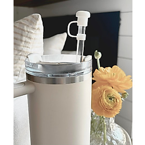 5 Pack Silicone Straw Covers - Compatible with Stanley Cups and Other Brands - Straw Caps for 20-40 oz Tumblers & Water Bottles - Neutral Color Straw Covers - Simple Straw Covers Toppers