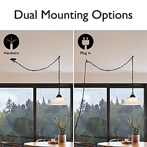 Design House 517664 Millbridge Traditional 1 Indoor Hanging Swag Light with Alabaster Glass Shade for Living Dining Room Bar Area, Oil Rubbed Bronze