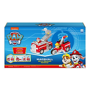 Paw Patrol, Marshall Split-Second 2-in-1 Transforming Fire Truck Vehicle Toy with 2 Collectible Figures