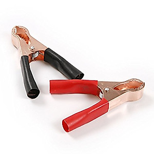 Insulated Alligator Clips Durable Heavy Duty Black & Red Boot Metal Spring Loaded Truck Car Battery Electric Test Clips Lead Probe Alligator Clamps (50A 10-PACK)