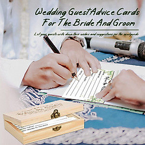 1DFAUL 60pcs Advice and Wishes for the Mr and Mrs, Wedding Advice Cards for Wedding Games, Bridal Shower Guest Book Advice Cards Box for Bride and Groom, Bridal Shower Decorations