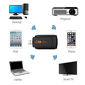 XVZ USB WiFi Adapter, 1900mbps Dual Band 2.4G/ 5G Wireless Adapter, Mini Wireless Network Card WiFi Dongle for Laptop/Desktop/PC, Support Windows10/8/8.1/7