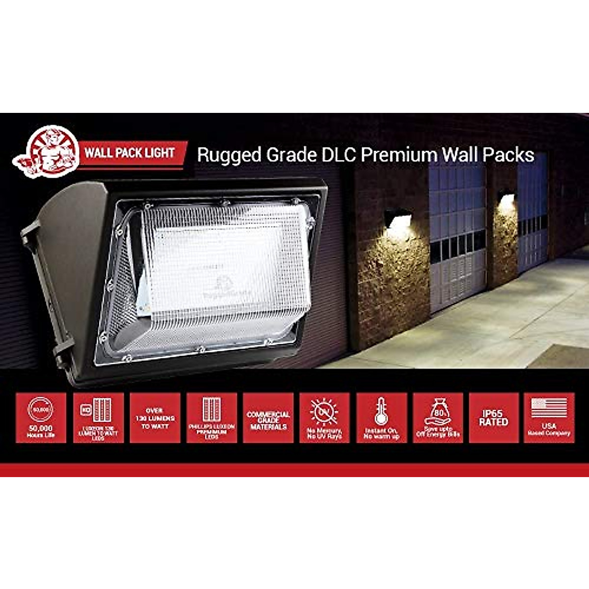 200 Watt LED Wall Pack Light - 26,000 Lumens - Durado II series LED wall Light - Semi Cut off - High Efficiency 135 Lumen to Watt- DLC Premium Listed - Wall Pack LED - 5000K Bright White – DLC Premium