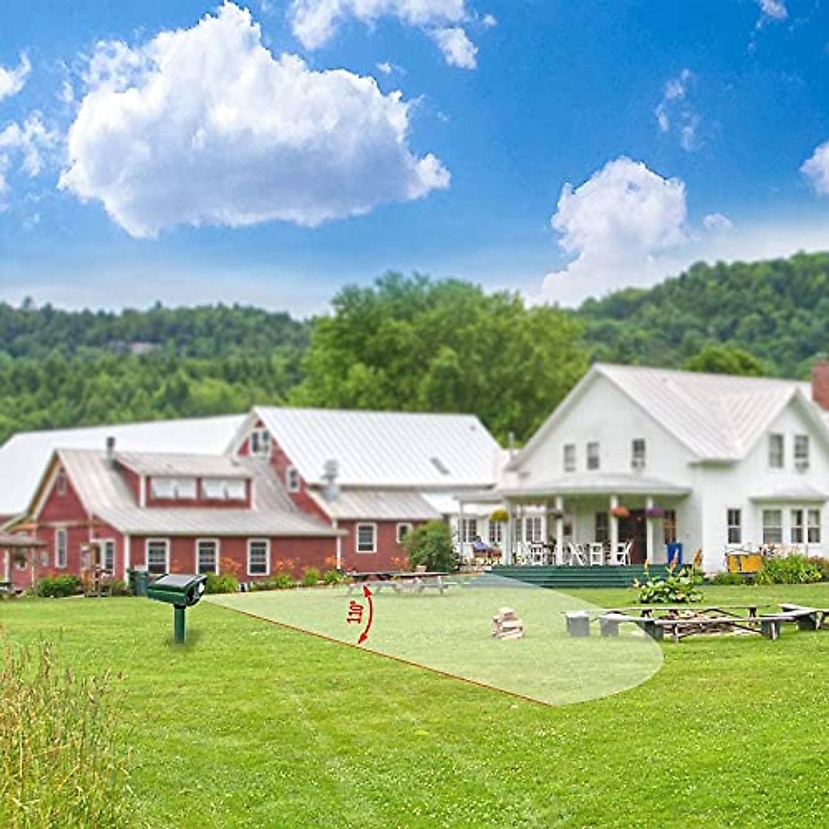 Redeo Solar Outdoor Cat Repellent Ultrasonic Animal Repeller Deer Deterrent Dog Repellent for Lawn&Garden Yard with Motion Sensor - Scare Birds Away (Green)