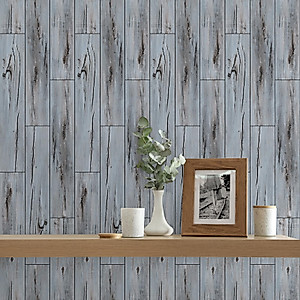 CHIHUT 6"x36" Waterproof Vinyl Flooring Planks Blue Peel and Stick Vinyl Flooring Self Adhesive Wood Grain Vinyl Floor Tile for Bathroom Kitchen RV DIY Flooring 16 Pack Laminate Flooring Planks