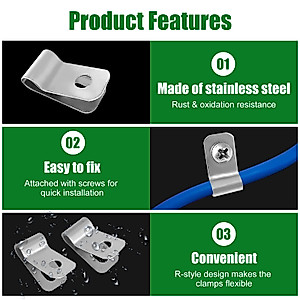 100 Pcs Fence Wire Clamps Livestock Fencing Clips Agricultural Fencing Stainless Steel Wire Clips for Mounting 12-16 Gauge Welded Wire to Wood, Metal or Vinyl