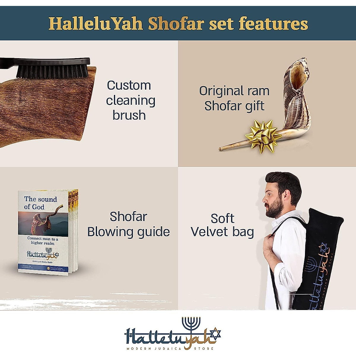 HalleluYAH Yemenite kudu Shofar From Israel Plus Free Bonus Ram Horn