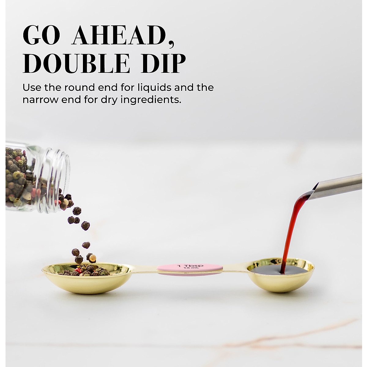 Pink Magnetic Measuring Spoons Set - 8-Piece Dual-Sided Stainless Steel Spoons, Stackable and Spice Jar Friendly – Stylish Pink Kitchen Accessories for Cooking and Baking