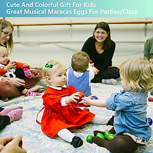 LIVTE 60 Pcs Plastic Egg Shakers Musical Maracas Eggs for Classroom Music or Playing at Home (Blue, Red, Yellow, Green, Pink, Dark Blue)