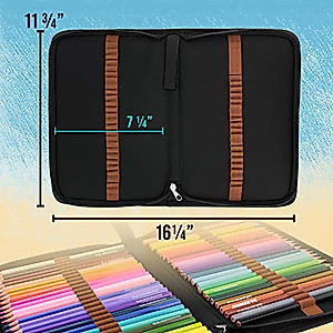 U.S. Art Supply 50 Piece Adult Coloring Book Artist Grade Colored Pencil Set with Zippered Storage and Carrying Case - Vibrant Colors, Smooth Art Drawing, Sketching - Kids, Students, Adults, Beginners
