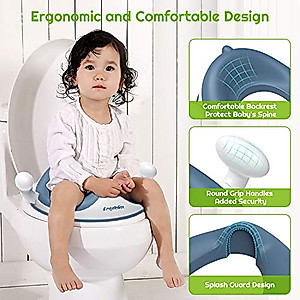 ANGELBLISS Baby Potty Training Toilet Seat with Soft Cushion Handles, Haute Collection, Double Anti-Slip Design and Splash Guard for Boys and Girls