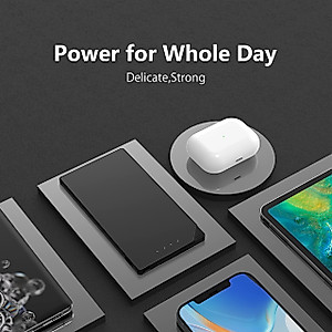 TNTOR Portable Charger with Built-in USB C Cable, 5000mAh Ultra Thin Power Bank Small Battery Pack, Compatible with iPhone 15 USB C Android Phones/Tablet/Camera etc.