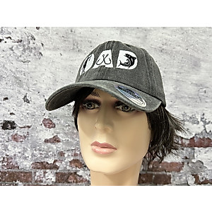 Hepandy Embroidered Fishing Dad Hat for Men, Gift for Father Daddy Papa, Washed Black Embroidery Trucker Hats Baseball Cap