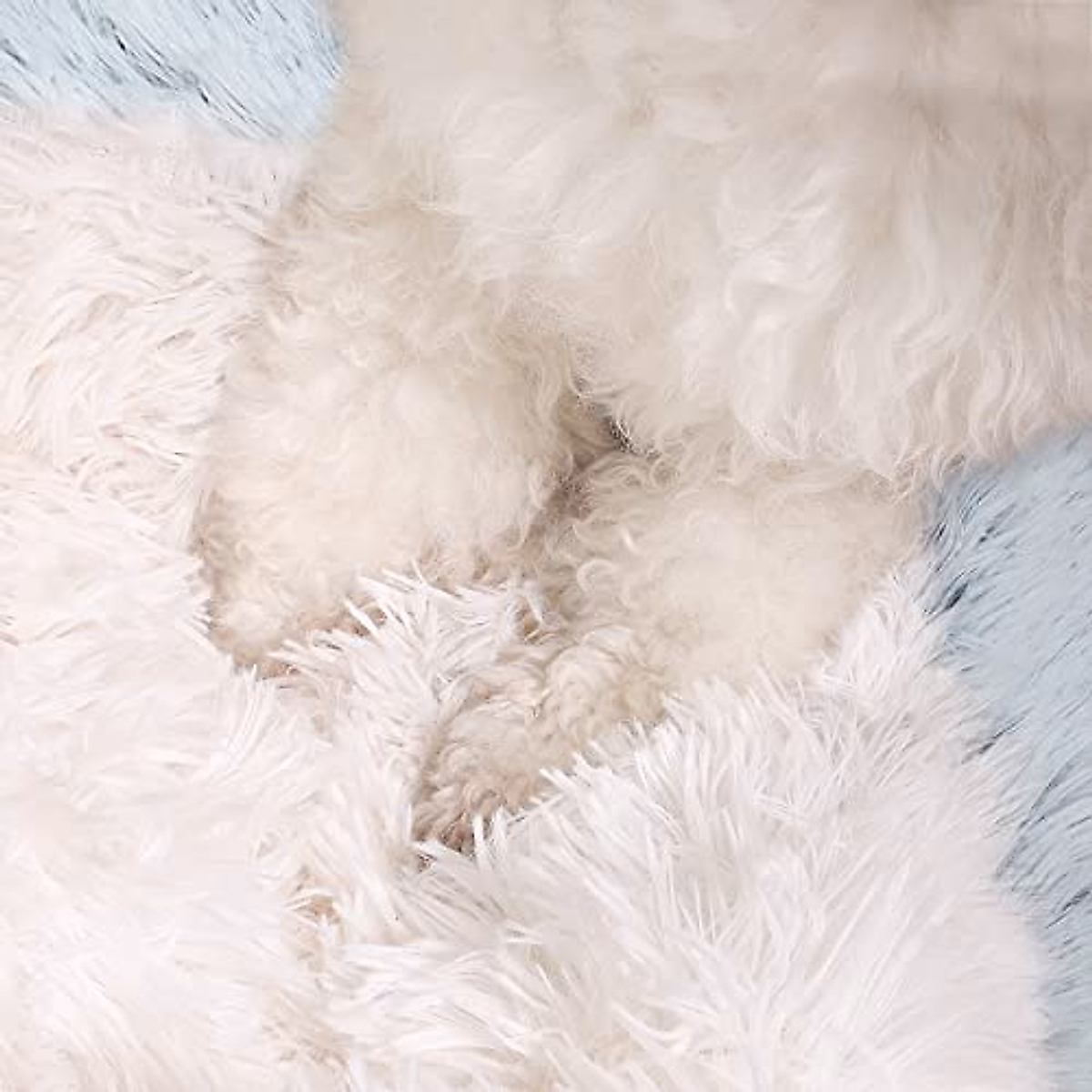 NOYAL Round Hooded Donut Dog Bed for Small & Medium Pets - Plush Fluffy Anti-Anxiety Cat Cave Bed with Cover