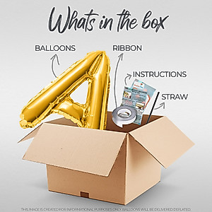 Letter Balloons - PARTY ANIMAL 16" Inch Alphabet Letters Foil Mylar Balloon Kids Birthday Party Balloon Banner (Gold)