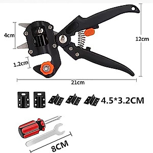 Toolwiz Garden Grafting Tools Tree Grafting Kit, 2 in 1 Grafting Shears for Fruit Tree Grafting Tool with 3 Replacement Blades, Tree Grafting Tape, Tag Cards, Screwdriver and Wrench