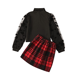 YOURUIKEY Girl Skirt Sets Casual Winter Fall Dresses Cute Clothes Outfit for Girls(11-12Y)