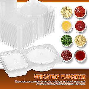 Gatuida Double Compartment Condiment Containers with Lids: 20PCS Disposable 2 Compartment Condiment Containers Seasoning Cup for Sauce Salad Travel Sampling