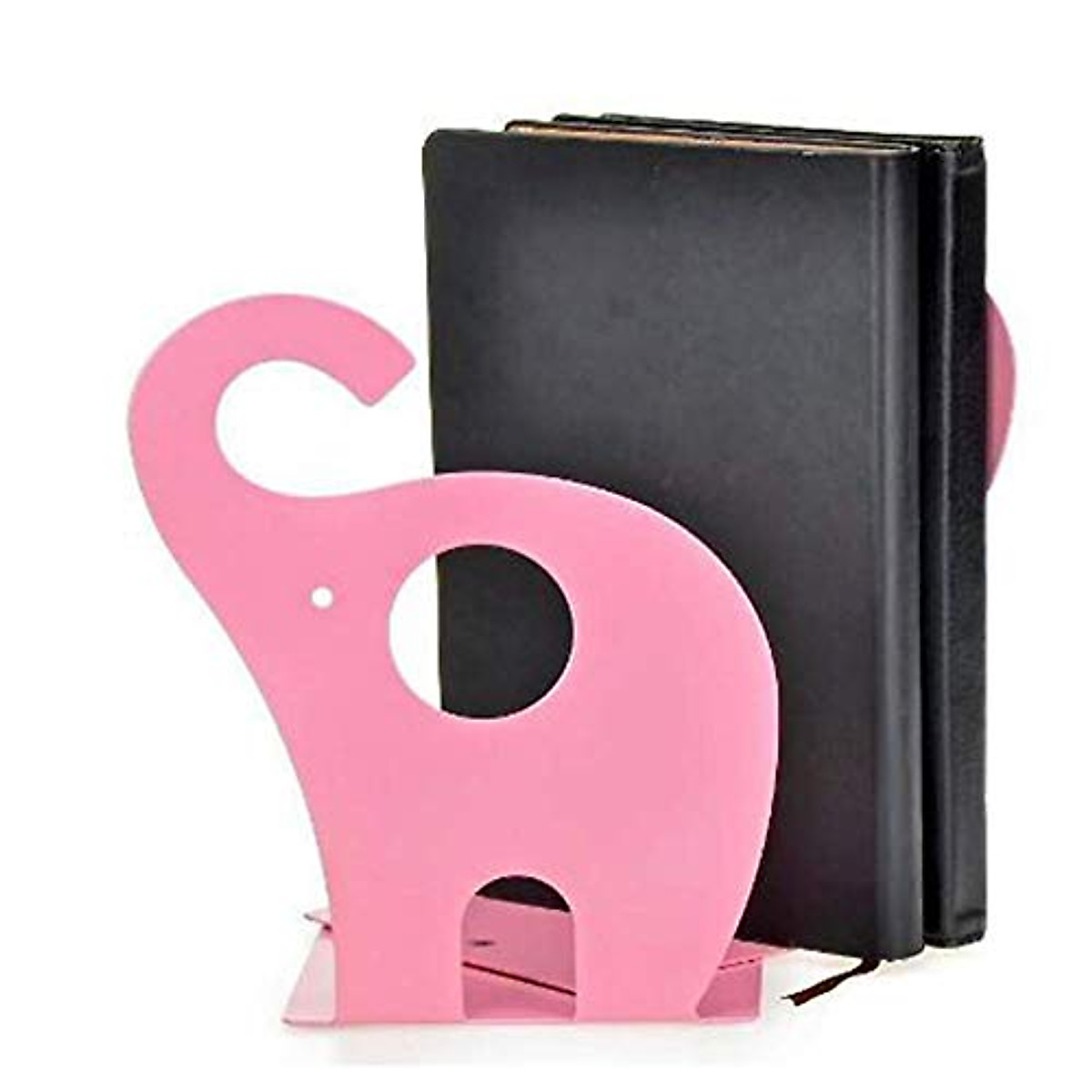 Leoyoubei Steel Book Racks Cute Elephant Art bookends Desk Accessories & Workspace Organizers, Kids Bedroom Or playroom, Office or Gift -Small Books,Book Organizer Non-Slip 1 Pairs Pink