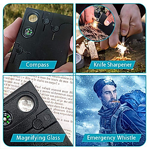 Credit Card Tool Multitool Mens Stocking Stuffers Survival Wallet, 19 in 1 Survival Tools Gifts