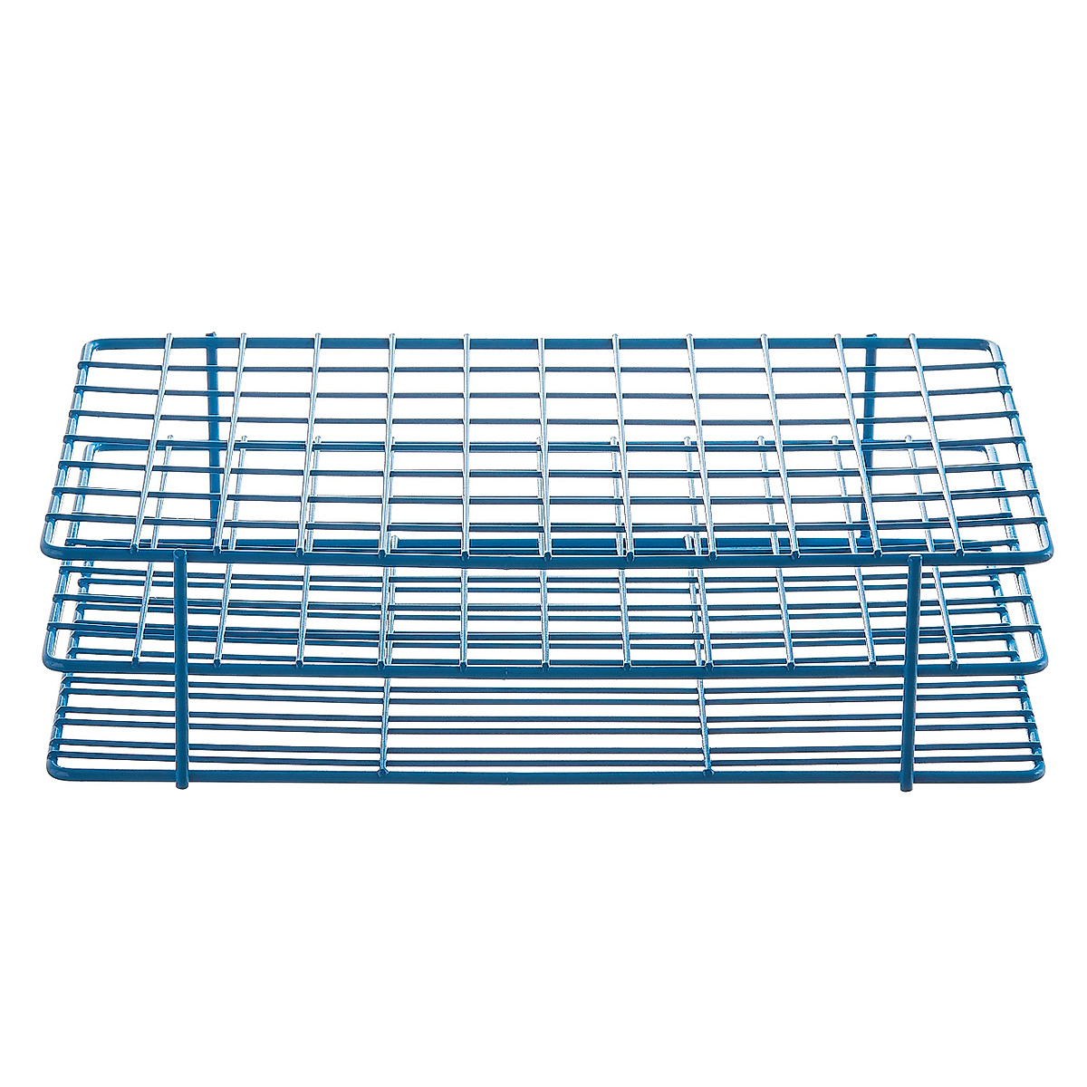 SP Bel-Art Poxygrid 96-Place Test Tube Rack for 16-17mm Tubes, Durable Wire Frame with Chemical-Resistant Blue Epoxy Coating, Ideal for Lab, Drug Discovery, and Robotic Applications – Autoclavable