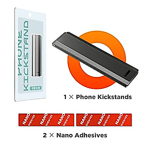 Iokmax for Phone Kickstand Attachment ,Cell Phone Kickstand Attachable Stick On Phone Kickstand Holder , Flat Kickstand for iPhone, Samsung ,LG, Sony, HTC and More,Black