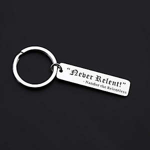 Lywjyb Birdgot TV Show Inspired Gift Fandom Gift The Relentless 304 Stainless Steel Keychain (Nandor Relentless)