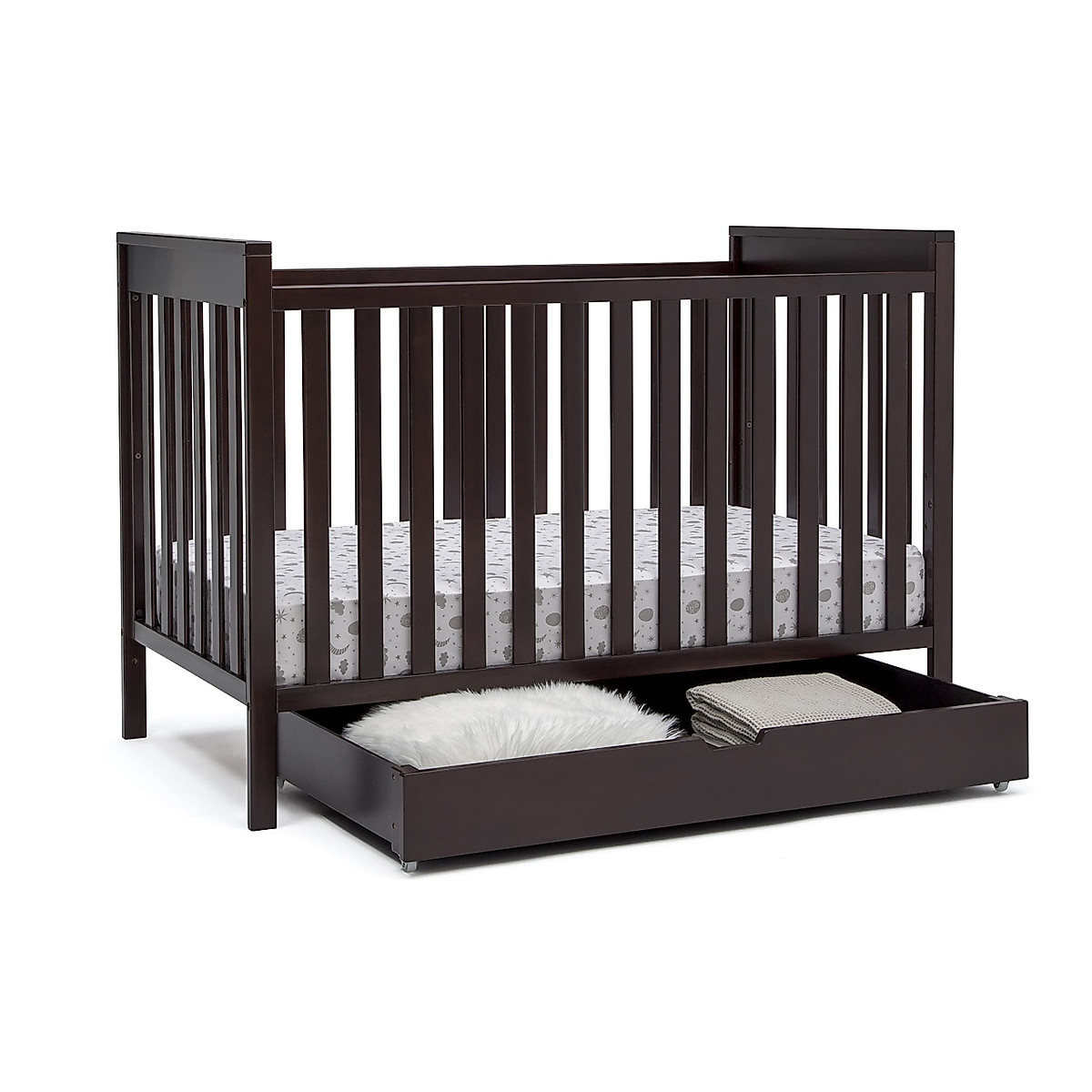 Delta Children Under Crib Roll-Out Storage - Greenguard Gold Certified, Dark Chocolate