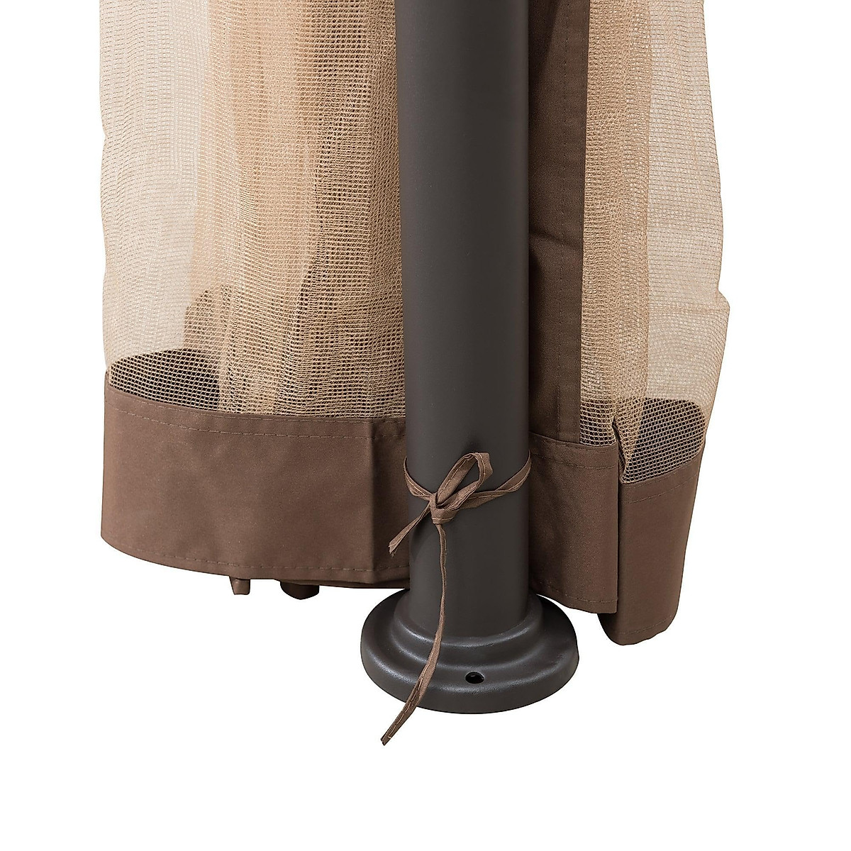 Sunjoy Pendleton 10.5 x 13 ft. 2-Tier Steel Gazebo, Tan & Brown