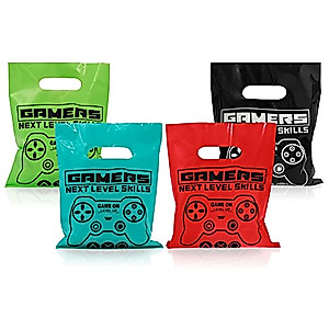 TOSPARTY 100PCS Plastic Video Game Party Bags Video Game Favor Bags Merchandise Bags for Video Game Birthday Party Supplies Decorations
