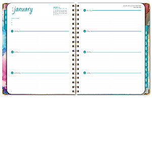 HARDCOVER 2023 Planner: (November 2022 Through December 2023) 8.5"x11" Daily Weekly Monthly Planner Yearly Agenda. Bookmark, Pocket Folder and Sticky Note Set (Rainbow Gold Marble)