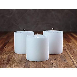 Set of 3 Pillar Candles 3" x 3" Unscented Handpoured Weddings, Home Decoration, Restaurants, Spa, Church Smokeless Cotton Wick - White