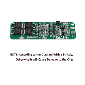 DIANN 4pcs 3S BMS 18650 Lithium Battery Protection Board Li-ion Charger Protection Module 12.6V 20A PCB BMS Protection Board for Li-ion Lithium Battery Cell