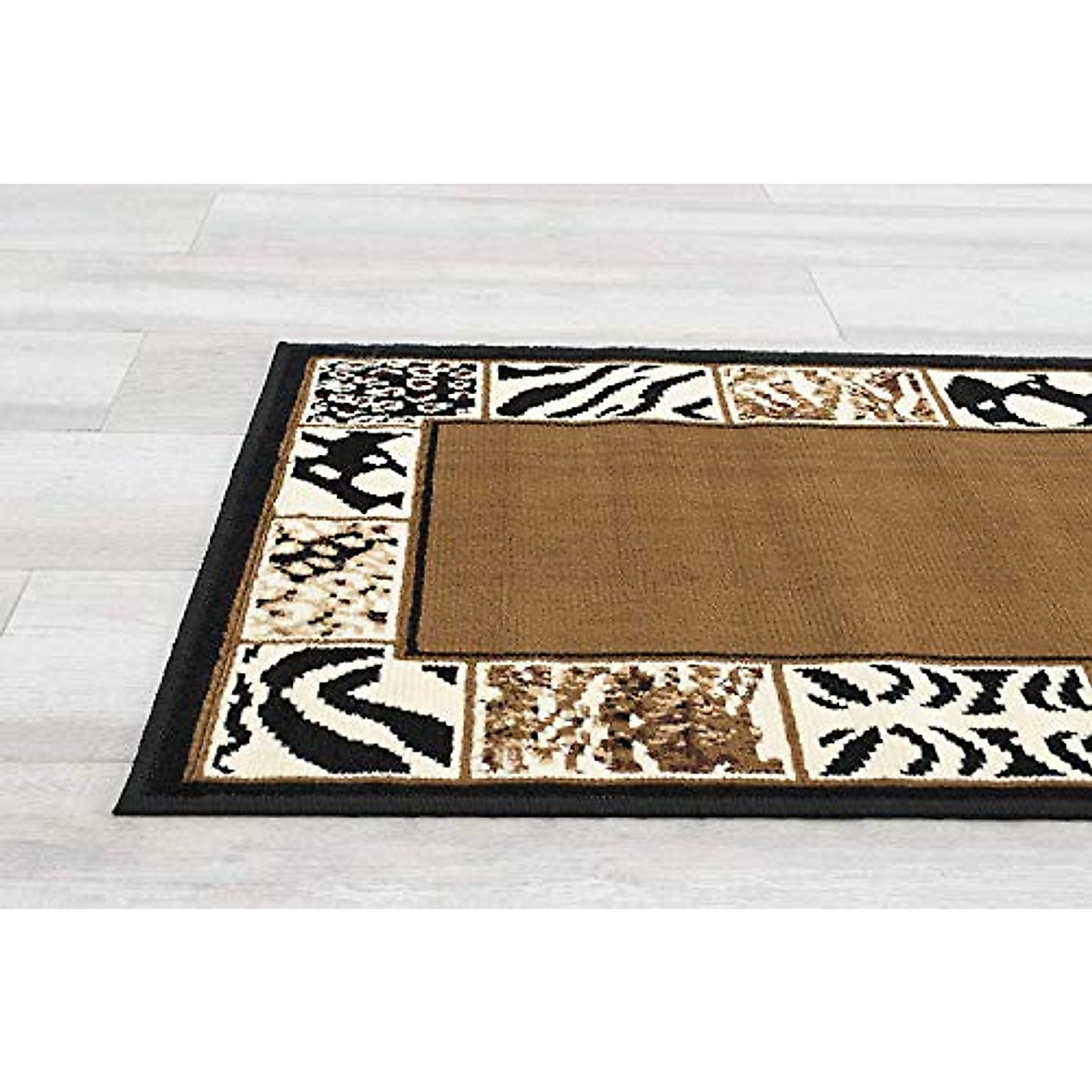 Modern Exotic Wildlife Animal Print Zebra Tiger Cheetah Leopard African Safari Area Rug (2’ X 7’ Runner)