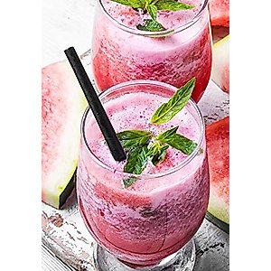 5.75 Black Paper Straw unwrapped 500ct