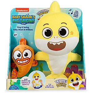 Baby Shark's Big Show! Sing & Swing Musical Plush Toys – 2-Pack Includes Baby Shark and William Stuffed Animals
