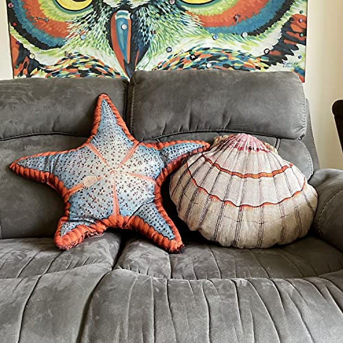 Seashell Shape Pillow Decorative Cushion for Sofa Chair Couch Bed