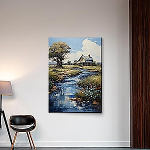 Native Texas, Texas Hill Country Bluebonnet Landscape, Fine Art Print mounted in an white mat board, ready to frame, Wall Art, Home Decor