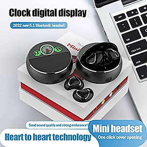 Wireless Earbuds,TWS Bluetooth 5.1 Headset IPX7 Waterproof True Wireless Headphones with Microphone Hi-Fi Sound in Ear Earphones for Music,Home Office (Gold)