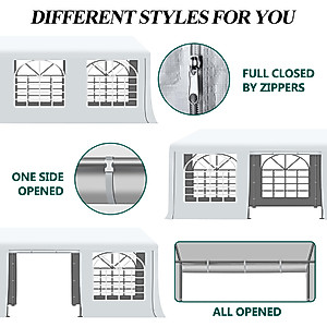 GARTOO 13' x 20' Canopy Party Tent & Carport - Heavy Duty Outdoor Wedding Gazebo with 4 Sand Bags, Event Shelter Canopy for Outdoor Event, Wedding, Birthday Party