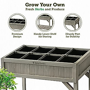 VegTrug 8 Pocket Herb Garden Grey Wash