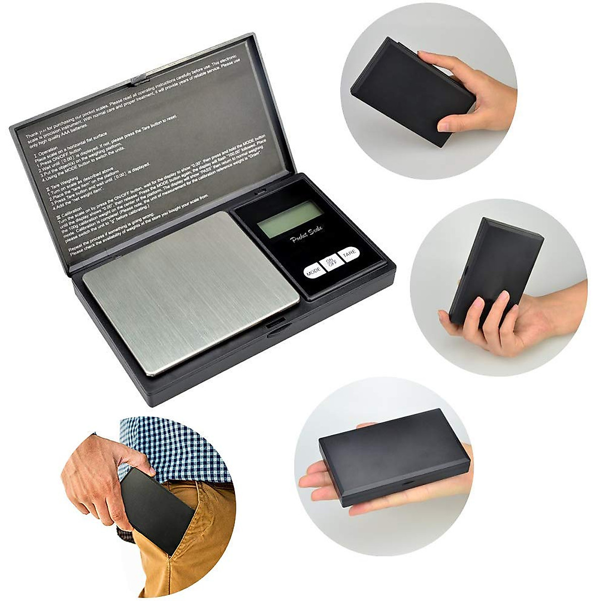 Luoyer Archery Arrow Scale Digital Pocket Scale Portable High-Precision Accurate Electronic 500g by 0.01g/7692grain by 0.15grain with LCD Display Mini Scale for Weighing Arrow Tips Arrowhead