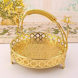 Generic European Style Serving Tray Dried Food Tray Organizer Wedding Gift Cupcake Dessert Party Display Fruit Tray, Aureate Small