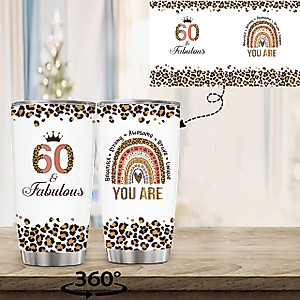 Vivulla68 Happy 60th Birthday Gifts For Women, 60 Birthday Gifts For Women, Birthday Gifts For 60 Year Old Woman, 1964 Birthday Gifts Women, Turning 60 Gifts, 60th Birthday Tumbler With Lid and Straw